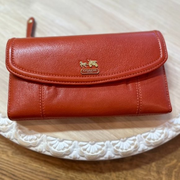 Coach | Bags | Coach Burnt Orange Wallet | Poshmark